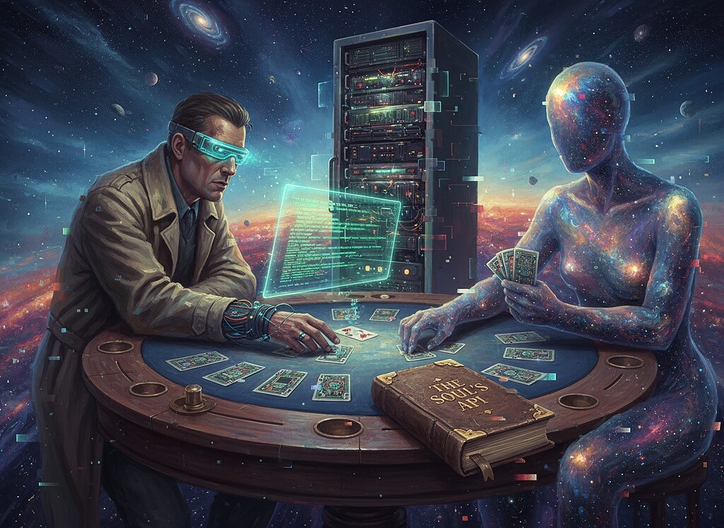 The Ghost's Price Tag: A Hand of Glitched Cards at the Cosmic Poker ...